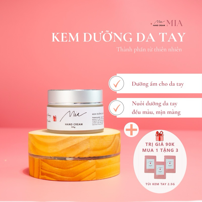 Kem dưỡng da tay thiên nhiên Mia, mua 1 lọ tặng 3 sample kem tay 2,5g ...