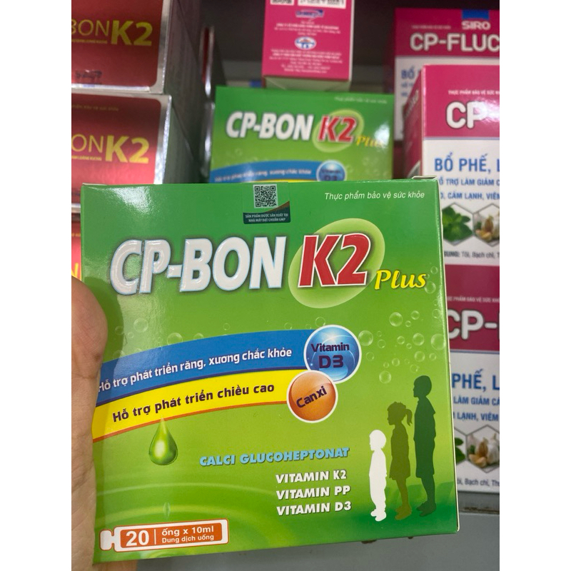Cp- BonK2 bổ sung canxi và vitamin K2 giúp phát triển chiều cao hộp/20 ống | Shopee Việt Nam