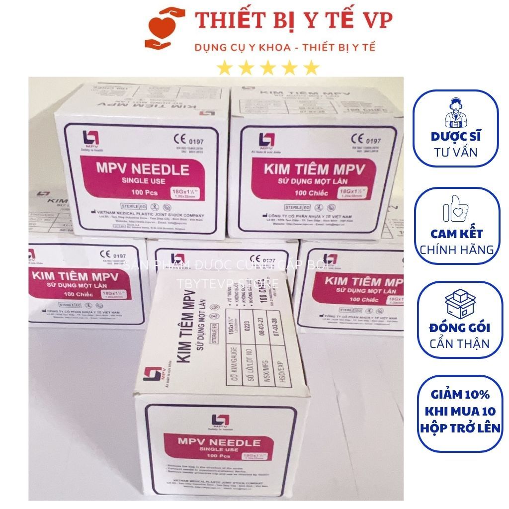 Thùng 10 Hộp Kim Tiêm Số 18G MPV Needle (Hộp 100 Chiếc) | Shopee Việt Nam