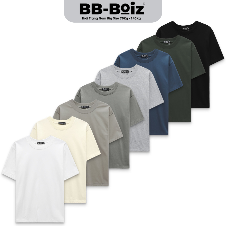 [BigSize] ÁO THUN TAY NGẮN NAM BB-Boiz Form BigSize 70 - 135kg | Chất Cotton | TRƠN | Shopee ...