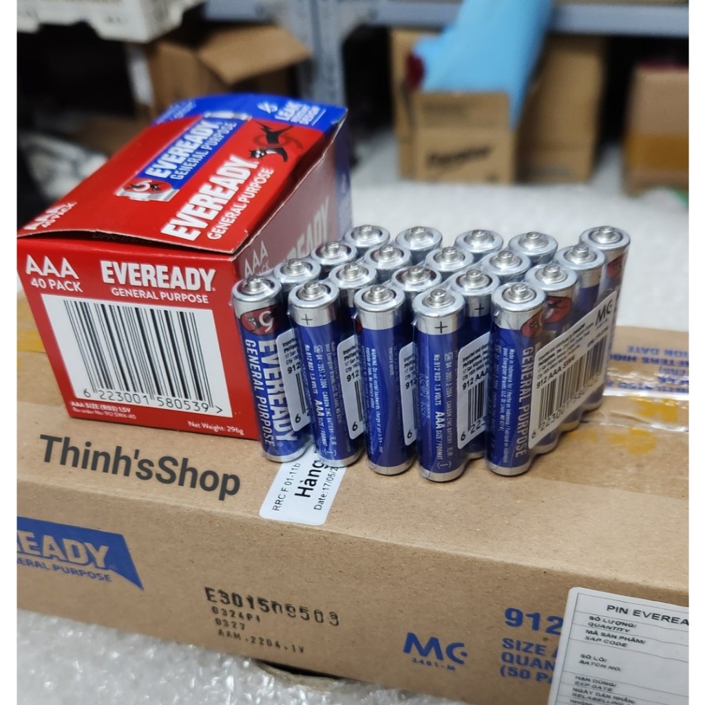 Pin đũa AAA 1.5V Eveready xanh General Purpose dùng cho đồ chơi, remote ...