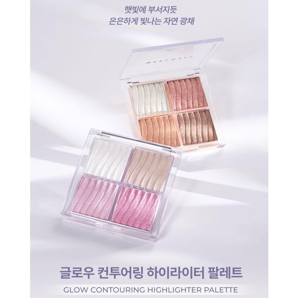 Bảng highlight 4 ô Wakemake - Glow palette | Shopee Việt Nam