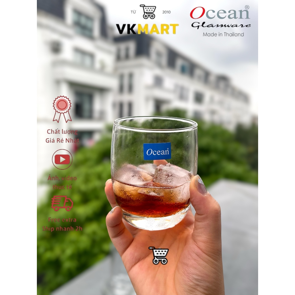 Bộ ly thủy tinh Ocean, pha trà, cafe nhập khẩu Thái Lan, B13009 265ml (6 cốc/ bộ) | Shopee Việt Nam
