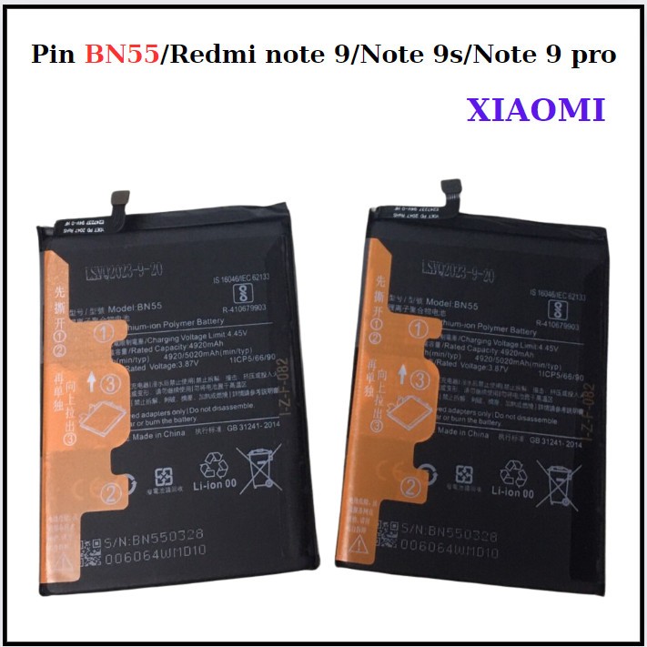 Pin xiaomi BN55/Redmi note 9/note 9s/note 9 pro,mới | Shopee Việt Nam