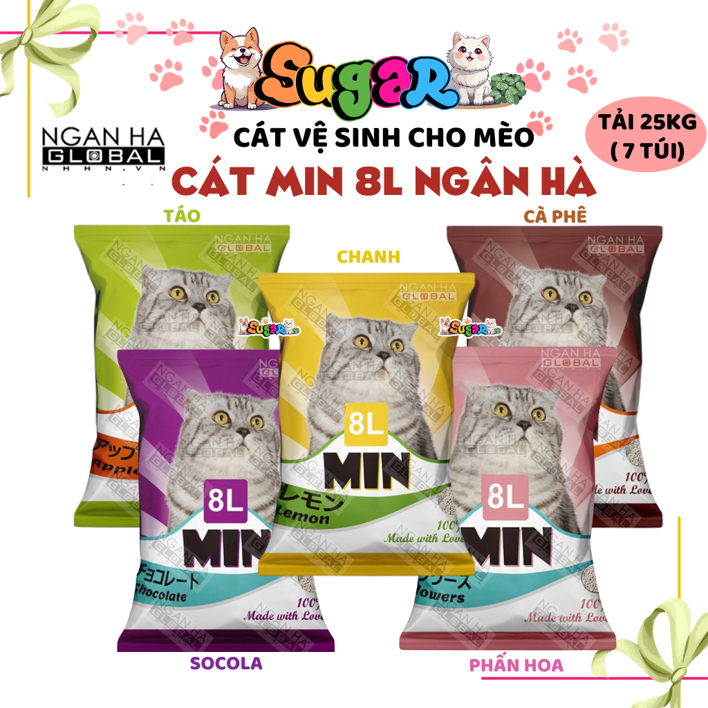 Cát vệ sinh cho mèo MIN 8L, Cát vệ sinh cho mèo khử mùi, vón cục túi 8L ...