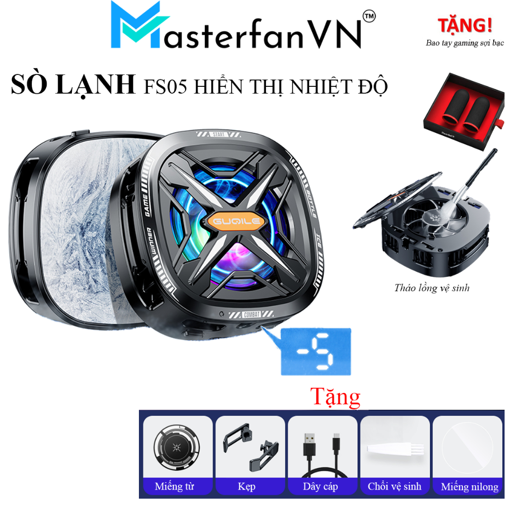 Quạt tản nhiệt sò lạnh cho điện thoại FS03, FS05 có hiển thị - Làm lạnh ...
