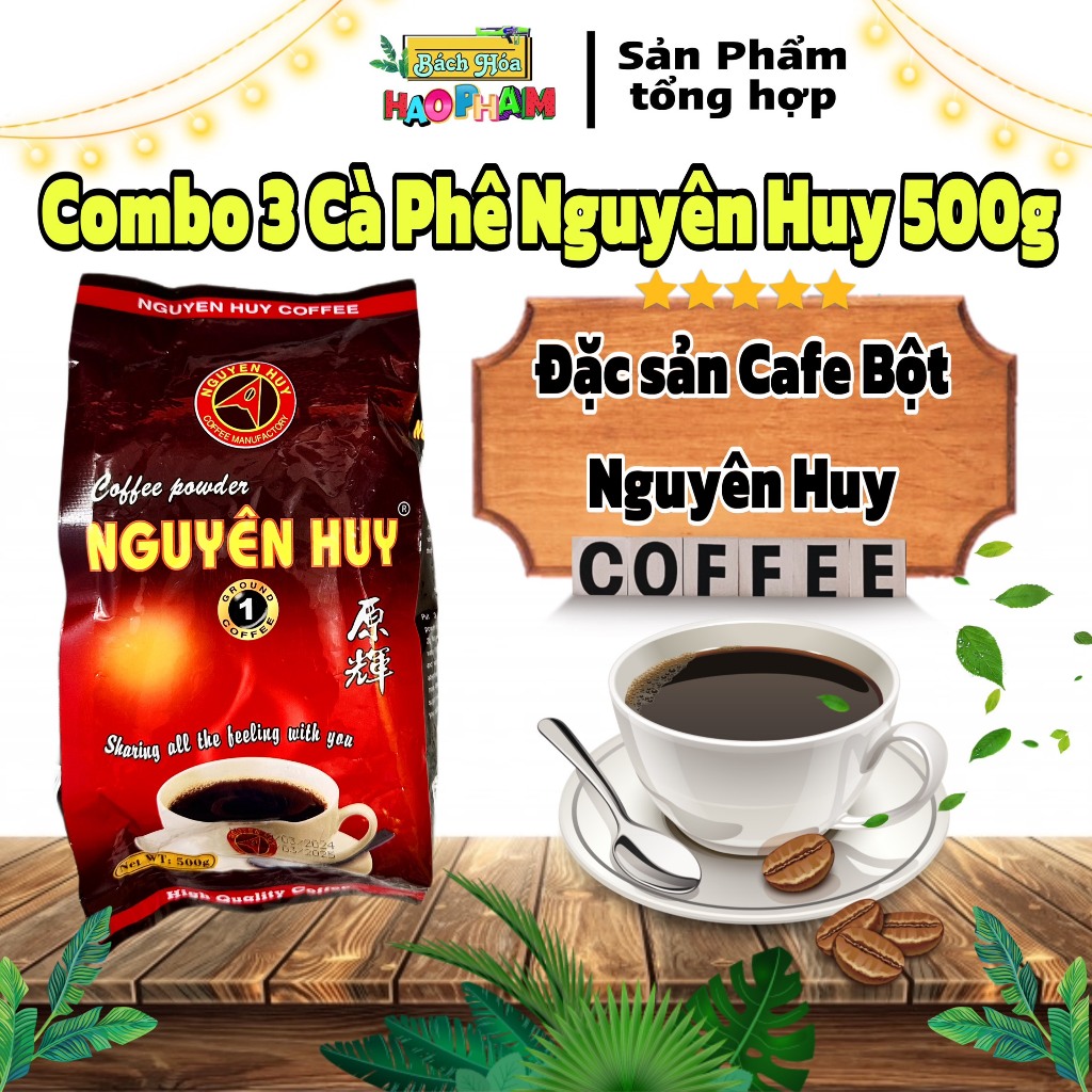 (Combo 3 Túi) Cà Phê Đen Đá (Nguyên Huy Loại 1) 500g, Cafe Thơm Ngon ...