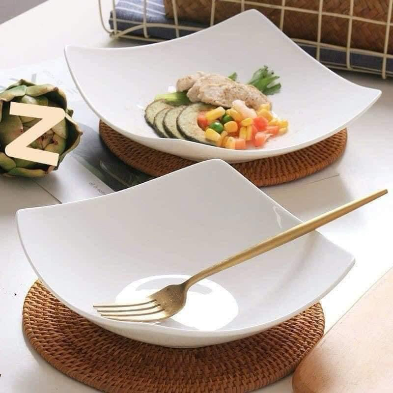 Đĩa vuông sâu lòng, đĩa derco, đĩa nhà hàng, đĩa bày tiệc, đĩa độc lạ ...