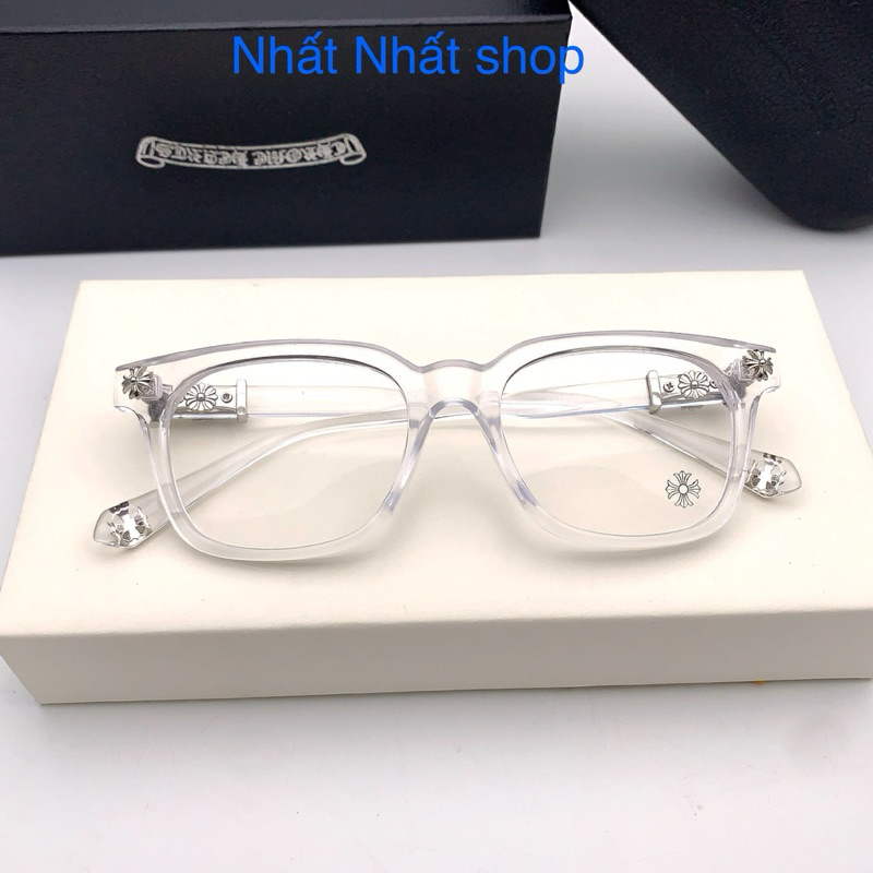 Gọng kính Chrome Hearts Cox Ucker màu trắng - 2273 kèm hộp | Shopee ...