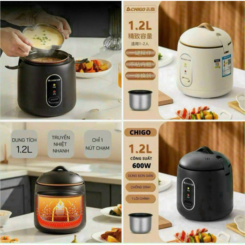 NỒI CƠM ĐIỆN MINI CHIGO 1.2L | Shopee Việt Nam