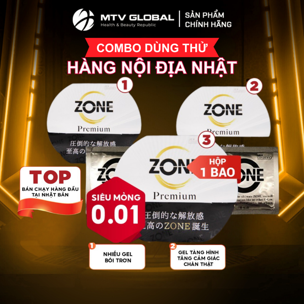 Combo 3 Cái Bao Cao Su Jex Zone Premium Nhật Bản Siêu Mỏng 001, Nhiều ...