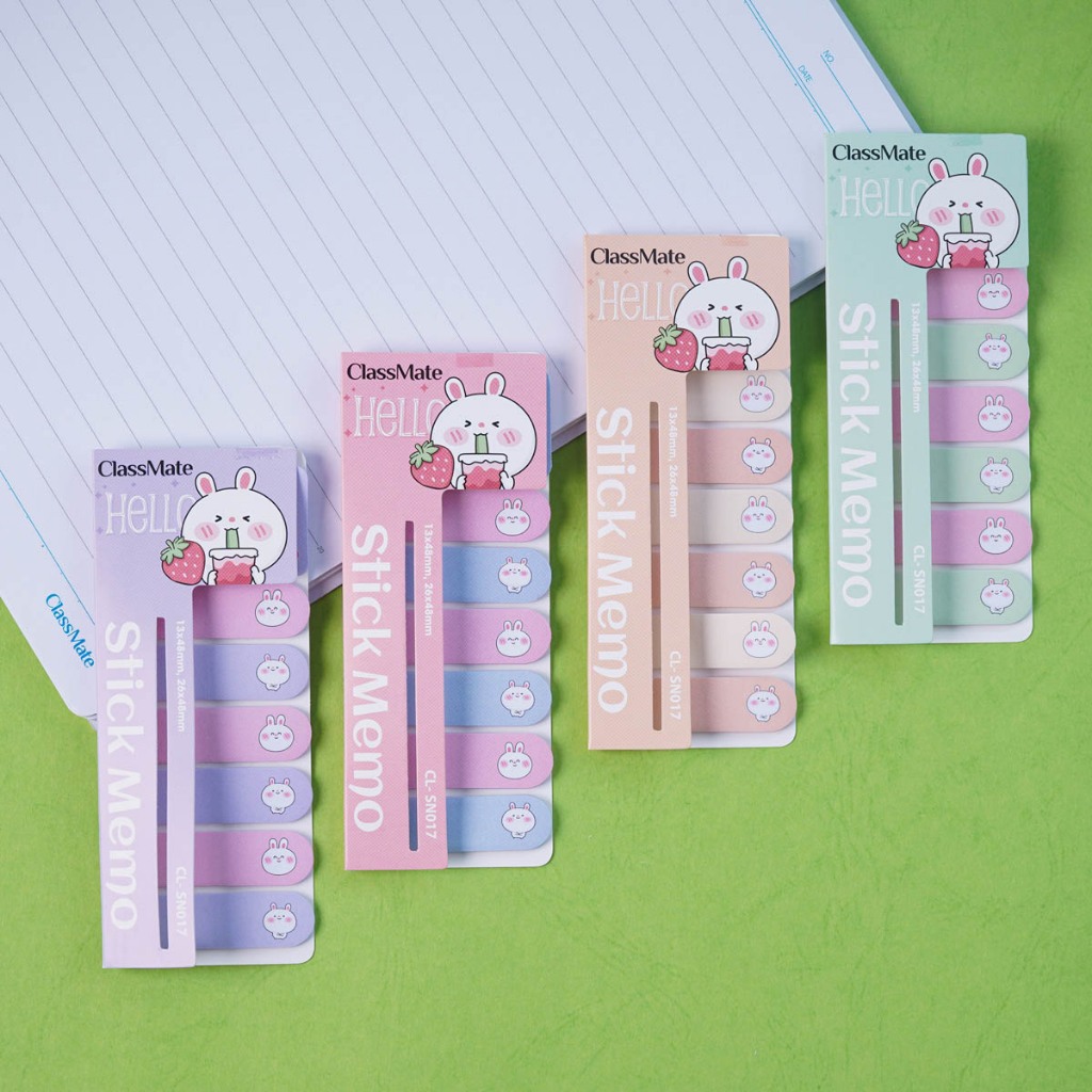 Giấy Note Đánh Dấu Trang CLASSMATE Stick Memo Thiết Kế Rabbit, Dùng Để ...