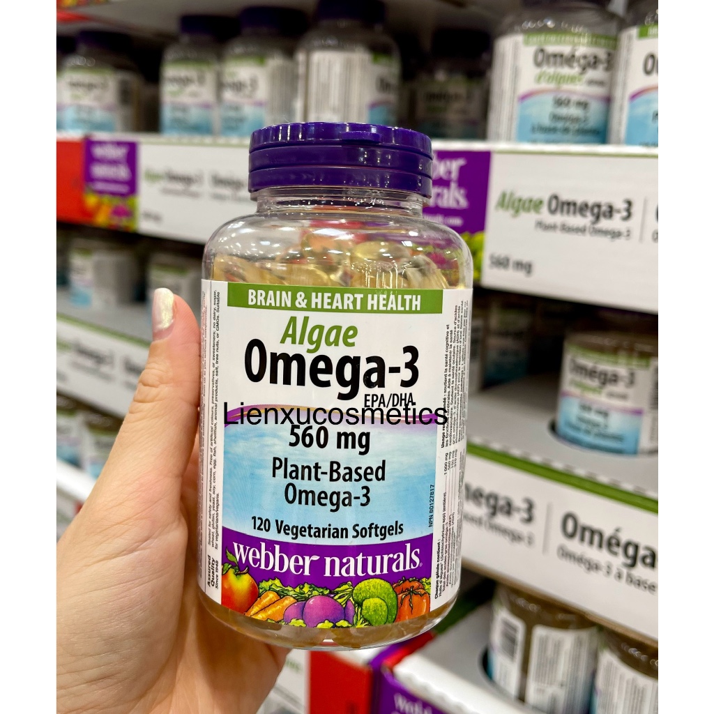 Dầu cá thực vật Webber Naturals Algae Omega-3 plant- based, hộp 120 viên | Shopee Việt Nam