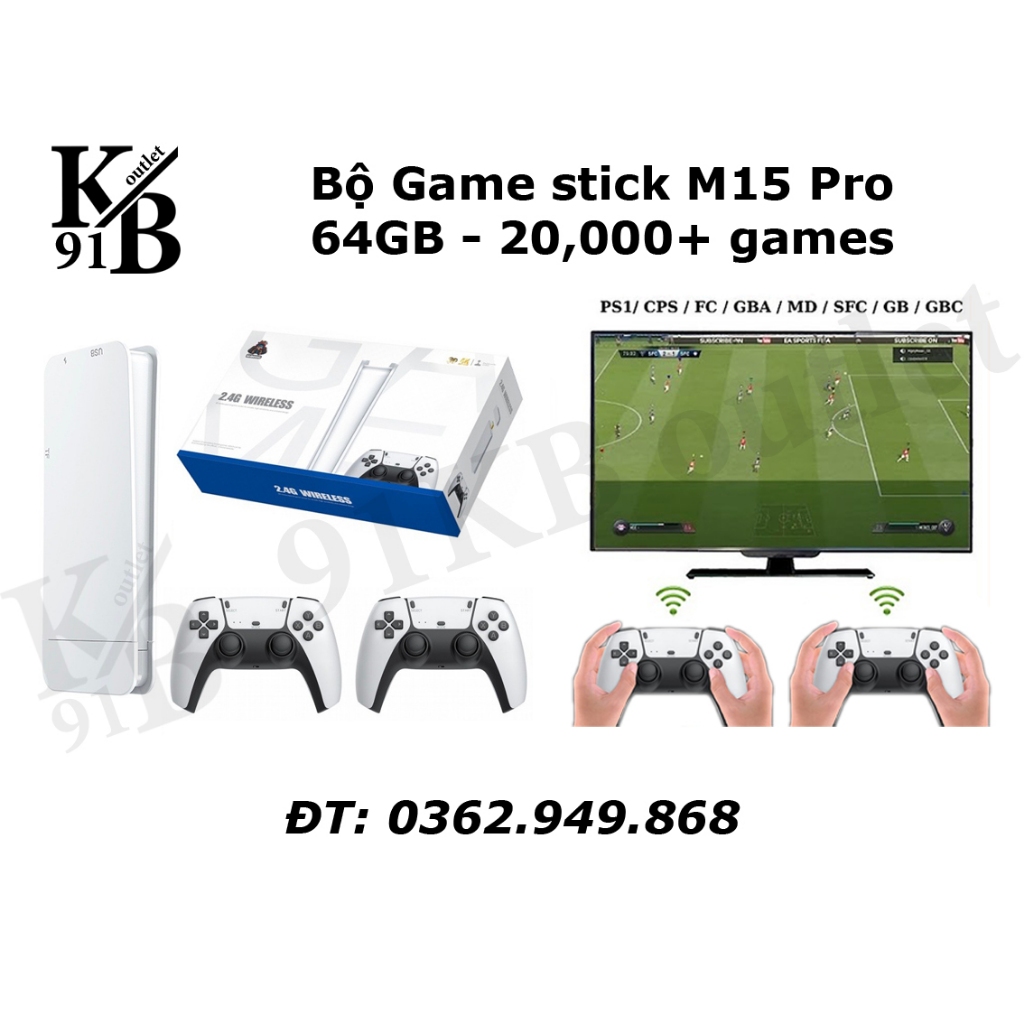 Bộ Game stick M15 Pro 64GB - 20,000+ games | Shopee Việt Nam