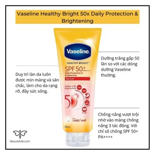 Kem chống nắng body Vaseline 50X SPF 50 PA++Thái Lan mẫu mới nhất bật tone da hồng hào 300ml ...