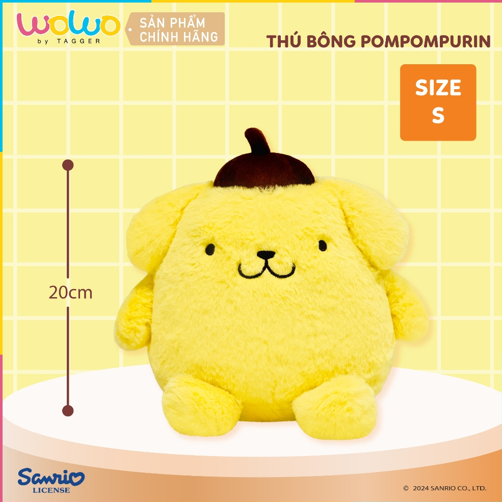 Pompompurin Gấu bông WOWO, Gấu bông Sanrio Cute Ôm ngủ Mềm mịn An toàn ...