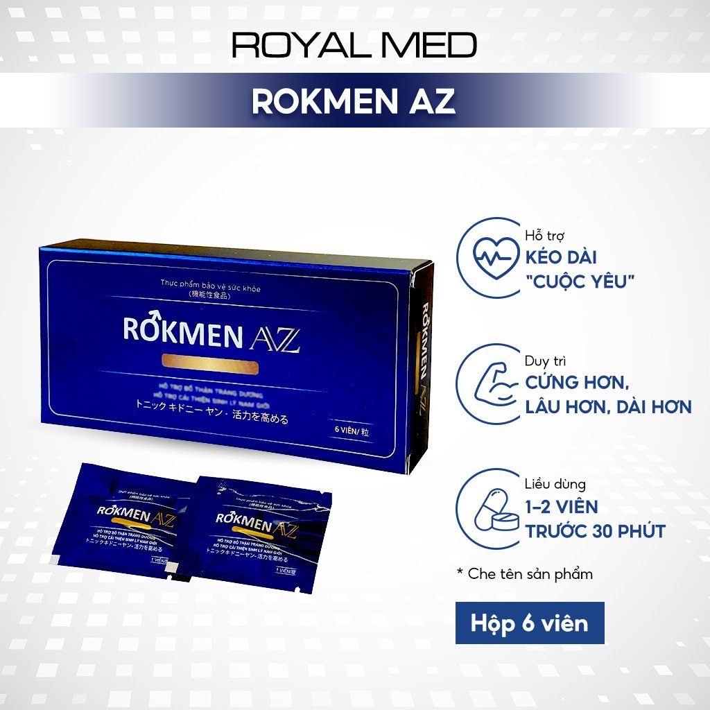 Rokmen - Tăng cường sinh lý nam từ thảo dược - Hộp 5 viên - CHE TÊN ...