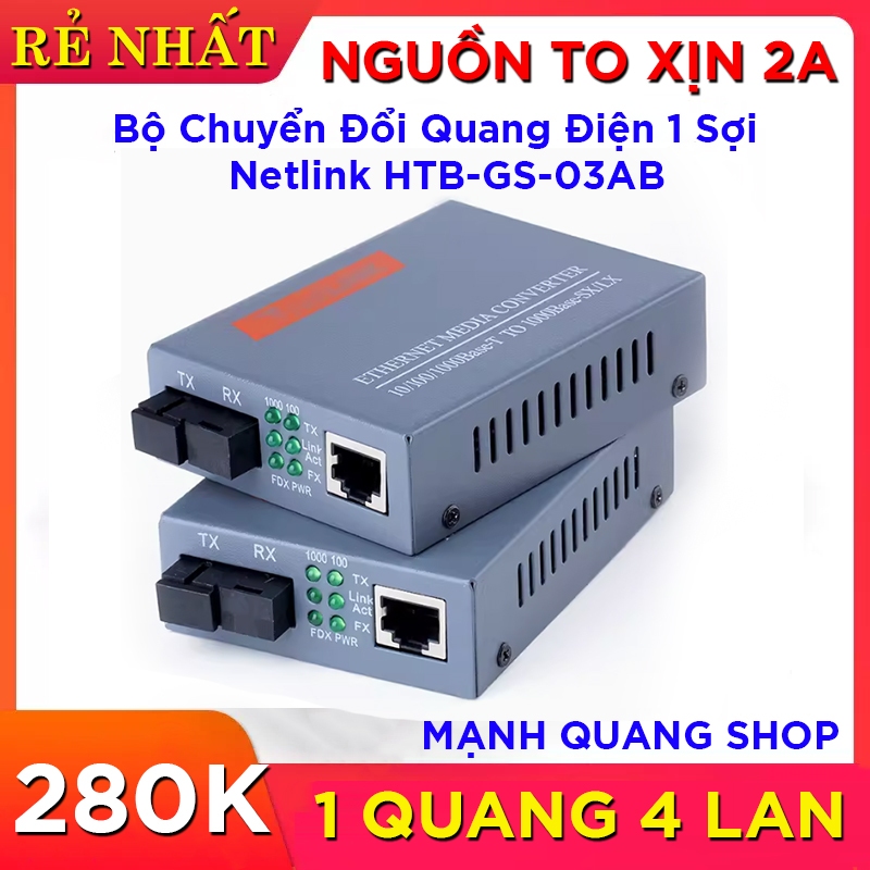 Bộ Chuyển Đổi Quang Điện 1 Sợi Media Converter 1FO 1Q 1LAN 1Gbps ...