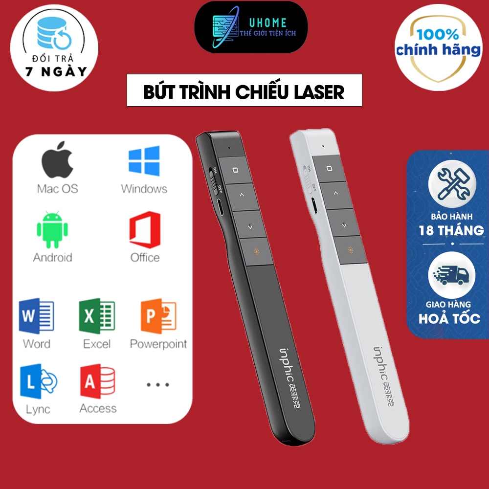 Bút Trình Chiếu Powerpoint Thuyết Trình Laser UHOME Inphic L1P Chiếu ...