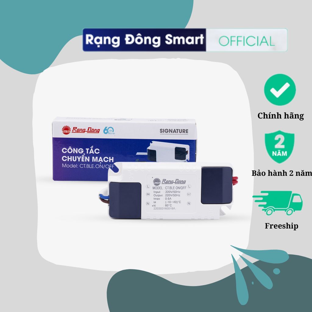 Bộ công tắc chuyển mạch Rạng Đông có kết nối Bluetooth CT.BLE.ON/OFF ...
