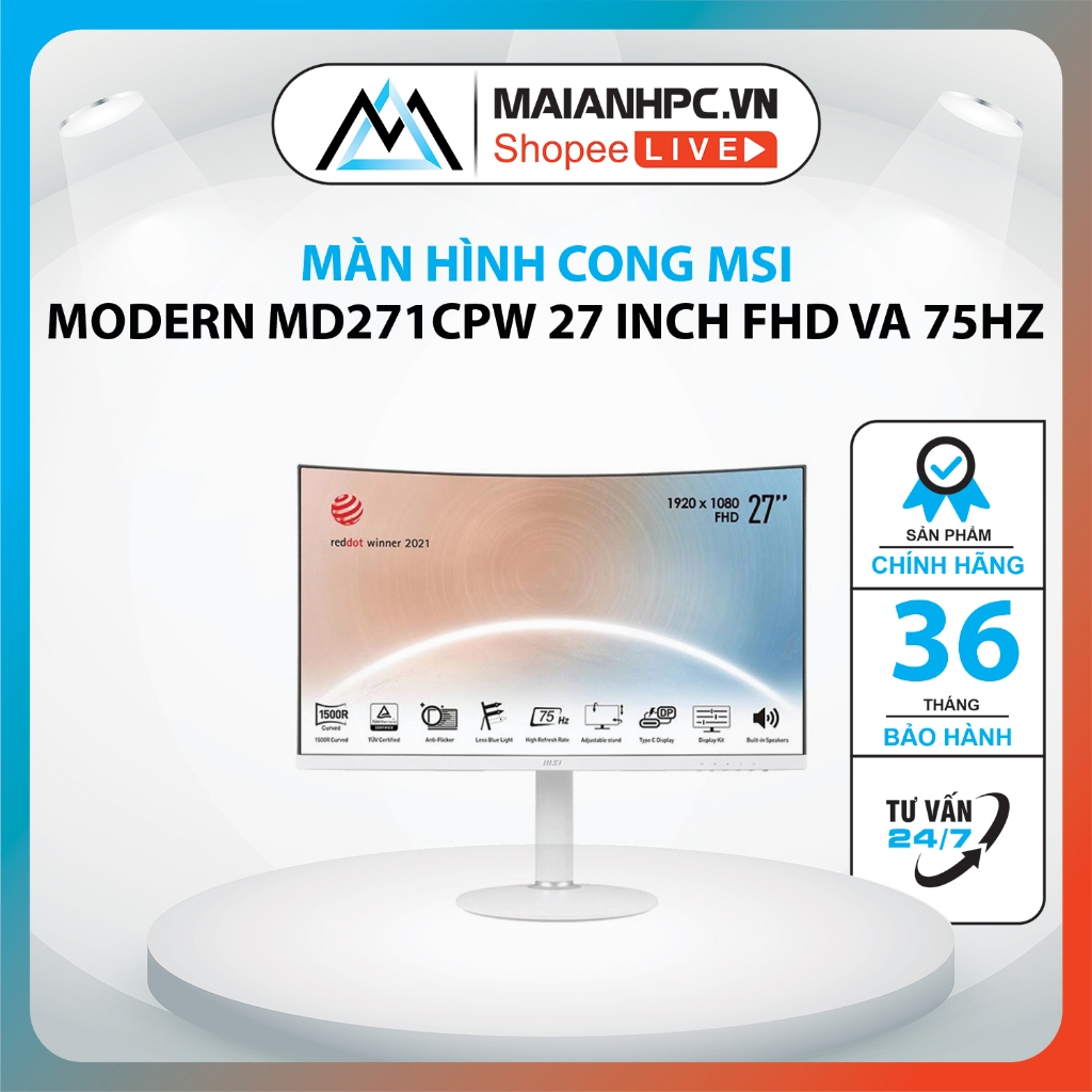 Màn hình MSI Modern MD271CPW 27 inch FHD VA 75Hz Cong BH 36th | Shopee Việt Nam