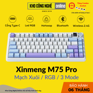 Bàn Phím Cơ Xinmeng M75 Pro Không Dây, Màn Hình, Mạch Xuôi, Led RGB, Kết Nối 3 Modes | Shopee ...