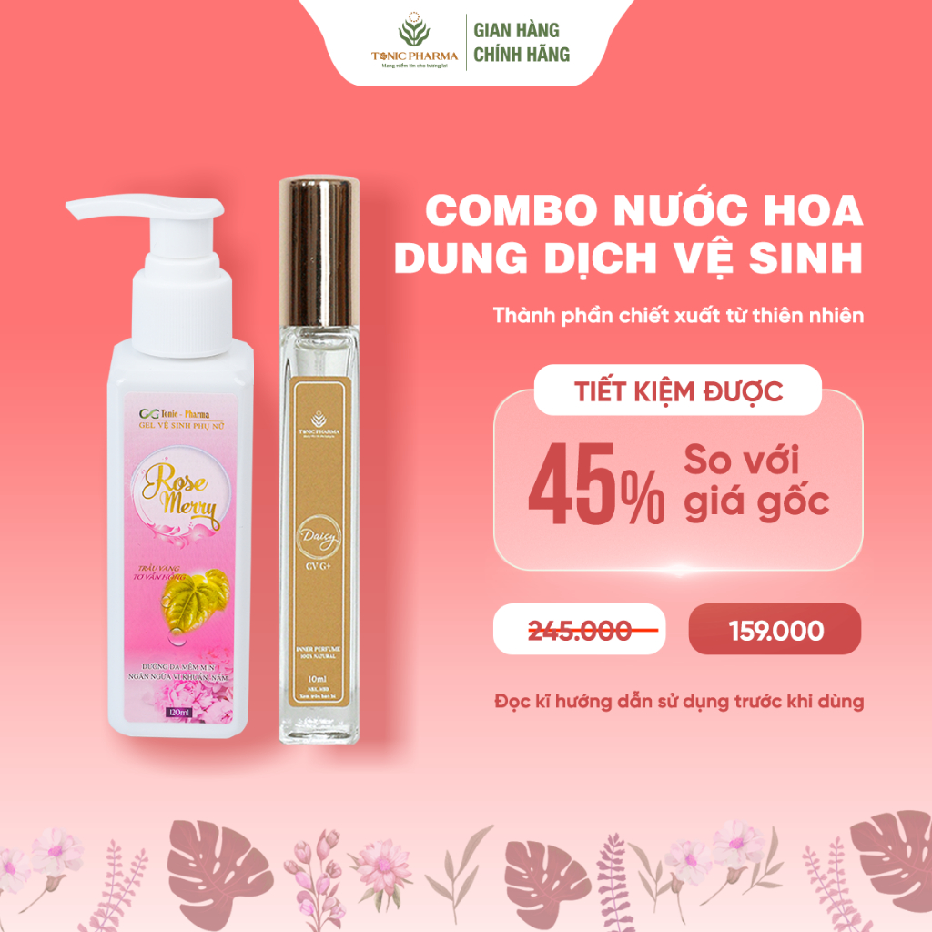 Combo Nước Hoa DAISY CV G+ - Dung dịch vệ sinh phụ nữ Rose Merry - Nét ...