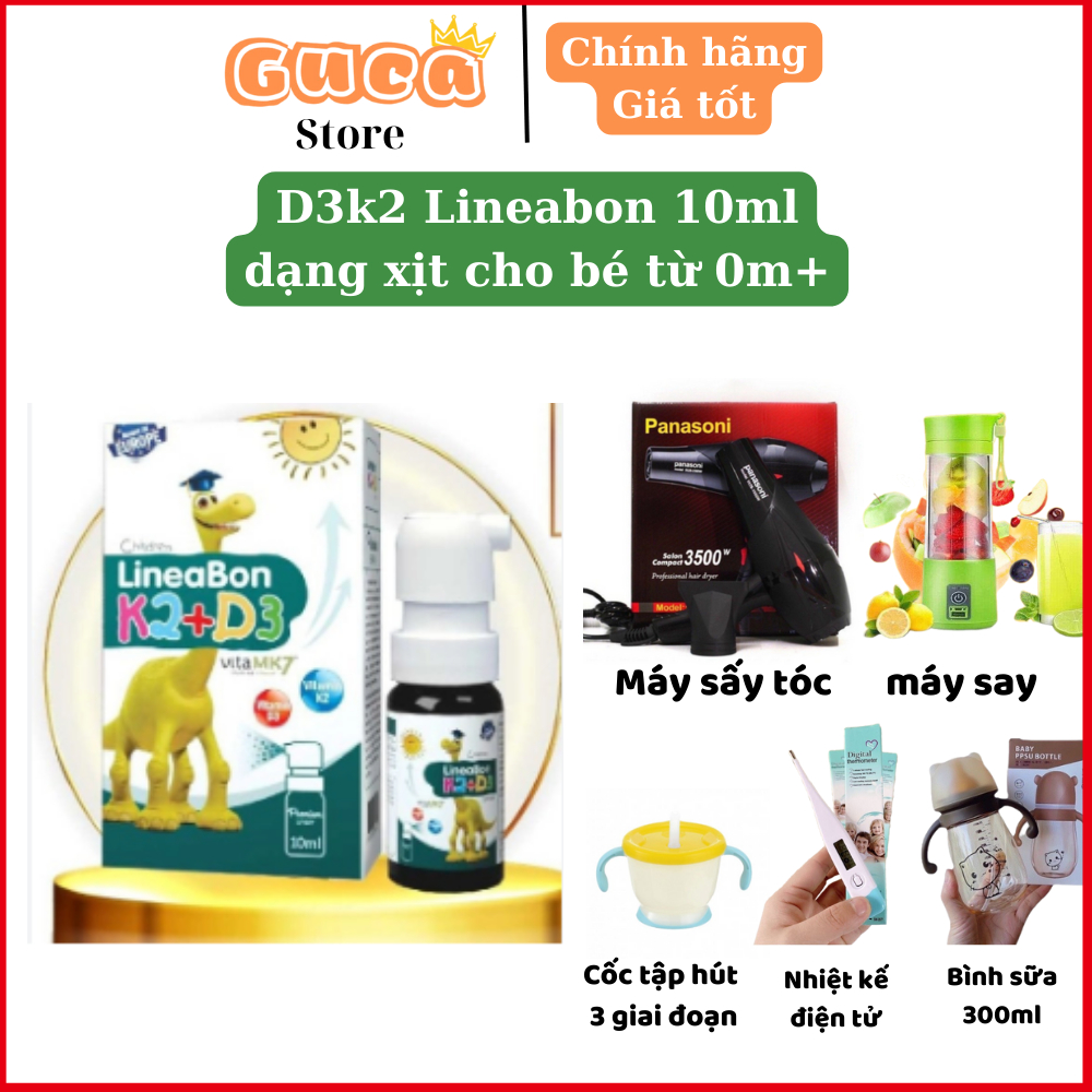 (Dạng xịt)LineabonD3k2 xịt 10ml bổ sung vitamin d3 k2 cho trẻ sơ sinh, giúp hấp thụ canxi, giảm ...