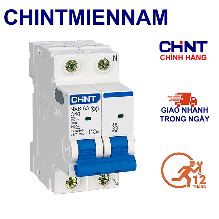 Cầu Dao Aptomat An Toàn MCB NXB-63 2P 6A-63A 2 Pha 6Ka Hãng CHINT | Shopee Việt Nam