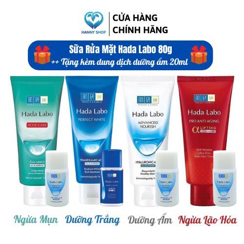 (Kèm Quà Tặng) Sữa Rửa Mặt Hada Labo Advanced Nourish / Perfect White / Acne Care / Pro Anti ...