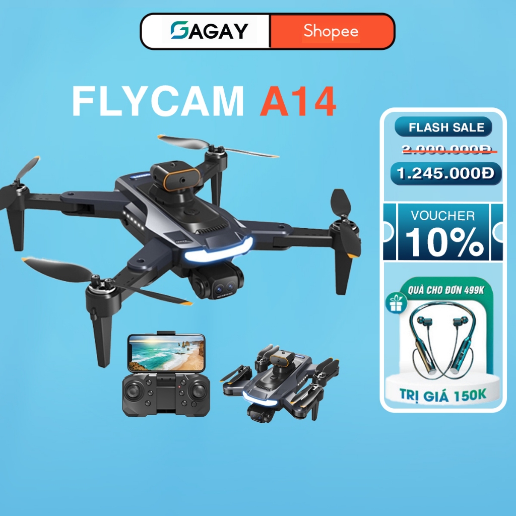 Flycam A14 động cơ không chổi than, máy bay không người lái nhào lộn ...