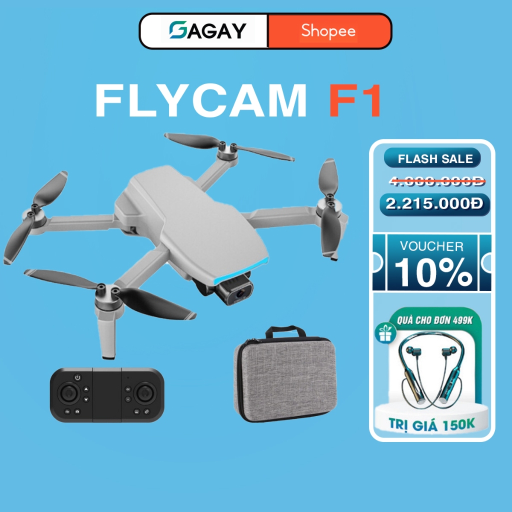 Flycam F1, máy bay điều khiển từ xa có gắn định vị GPS, hình ảnh 4k ...