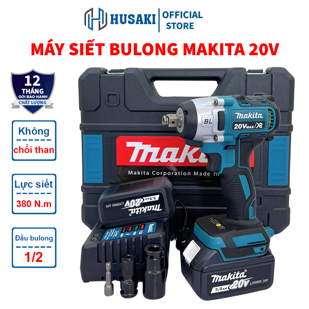 Máy siết bulong bắn vít KHÔNG CHỔI THAN MAKITA 20V đầu 2 trong 1 lực siết lớn bảo hành 12 tháng ...