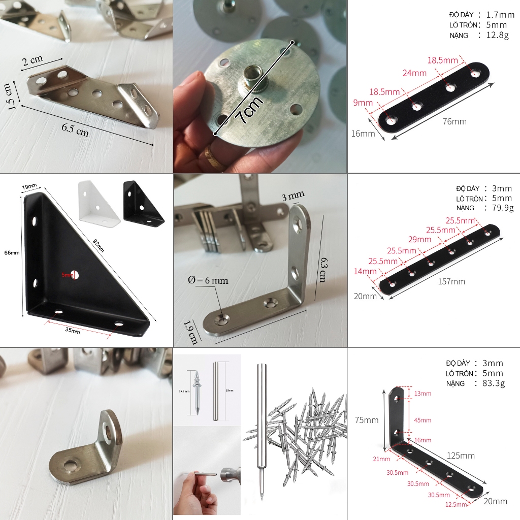 Inox 304 Tổng Hợp Các Loại Pát, Pass, Ke Góc 9Độ Lớn Nhỏ , Pát Thẳng ...