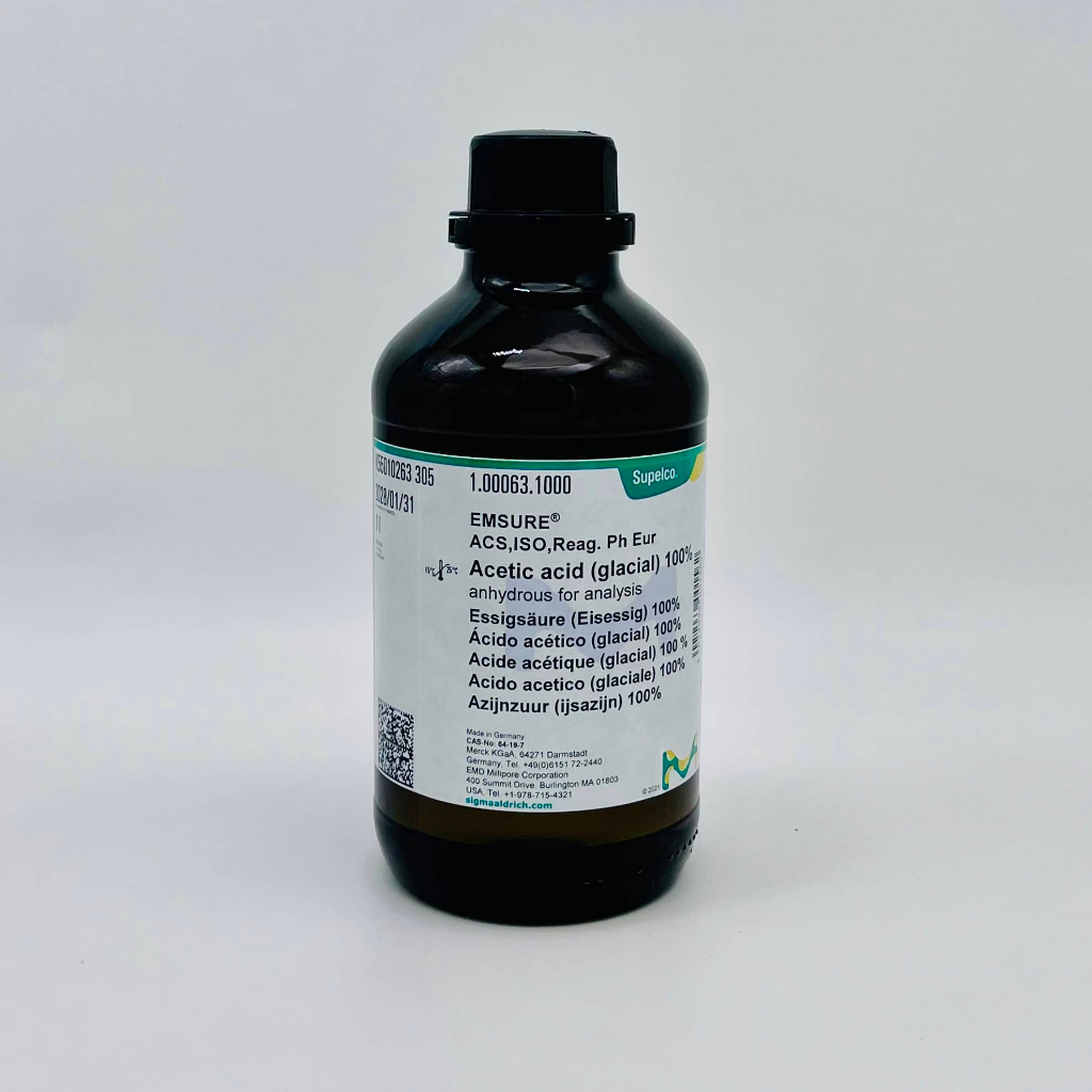 Hóa chất Acetic acid glacial 100% anhydrous for analysis EMSURE® ACS ...