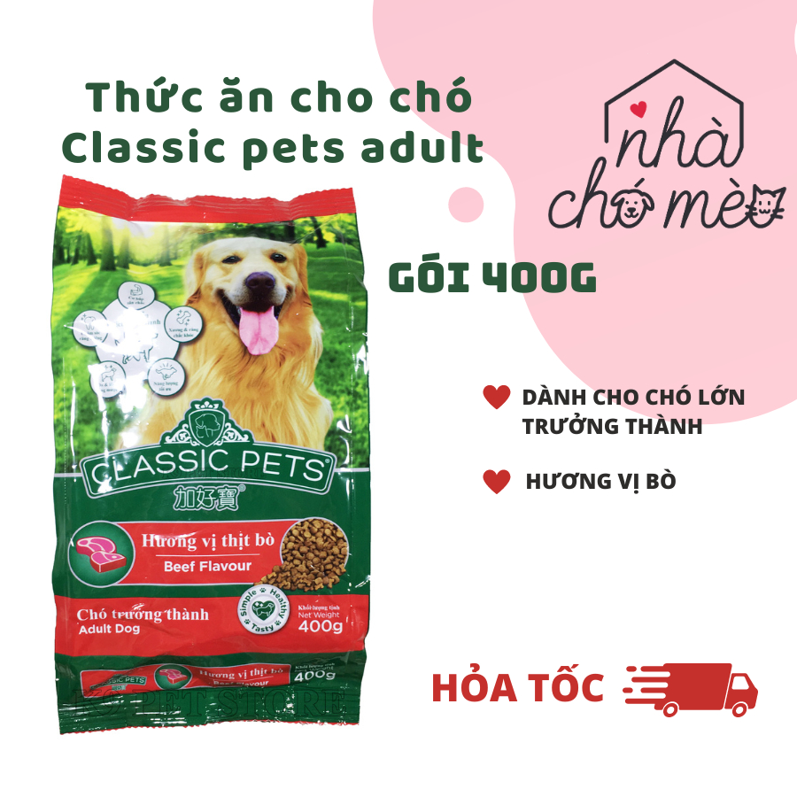 Thức ăn hạt cho chó Classic pets adult gói 400g hương vị bò | Shopee ...