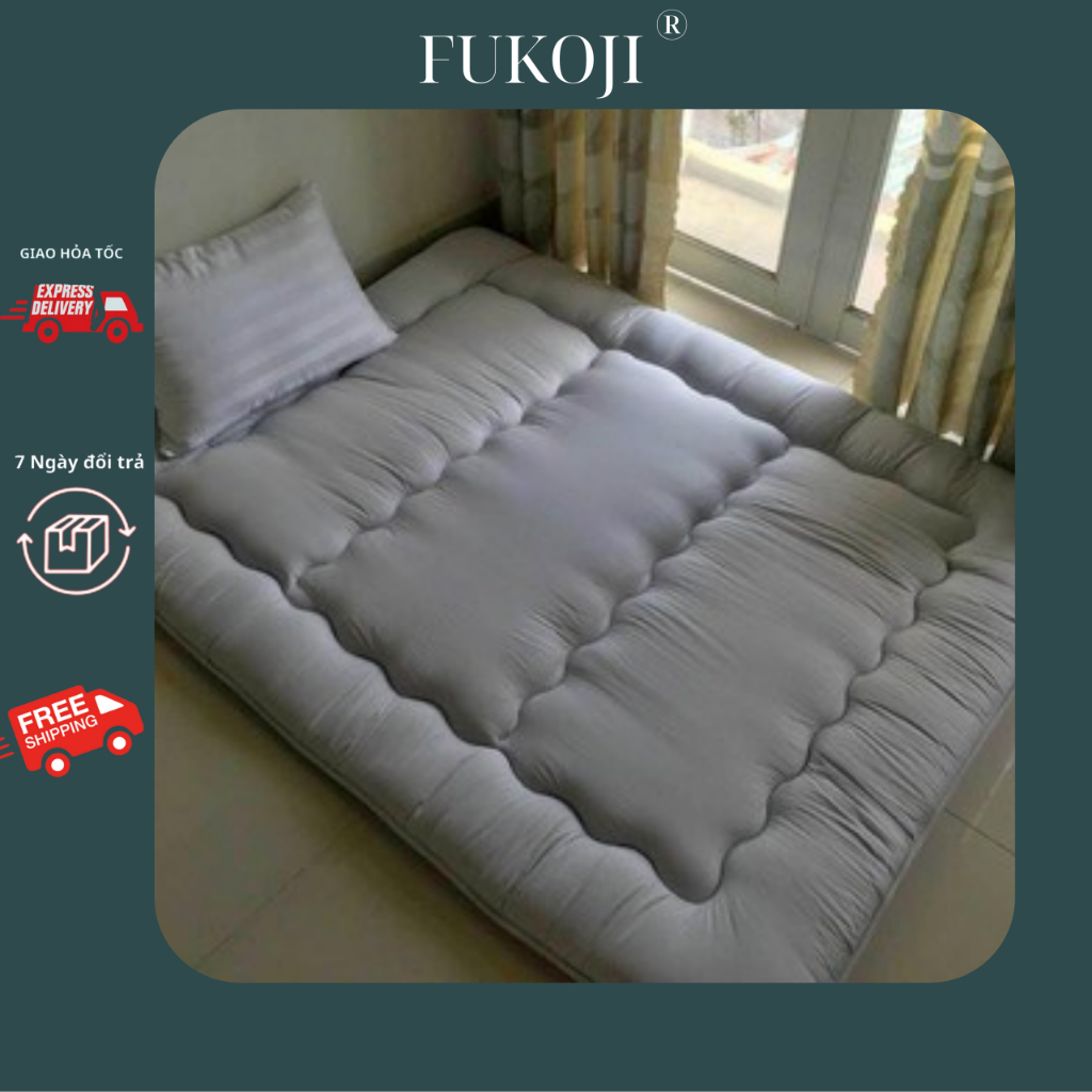 Nệm Bông,Topper, Nệm Trải Sàn FuKoJi Có Thể Gấp Gọn Size 1M/1M2/1M4/1M6 ...