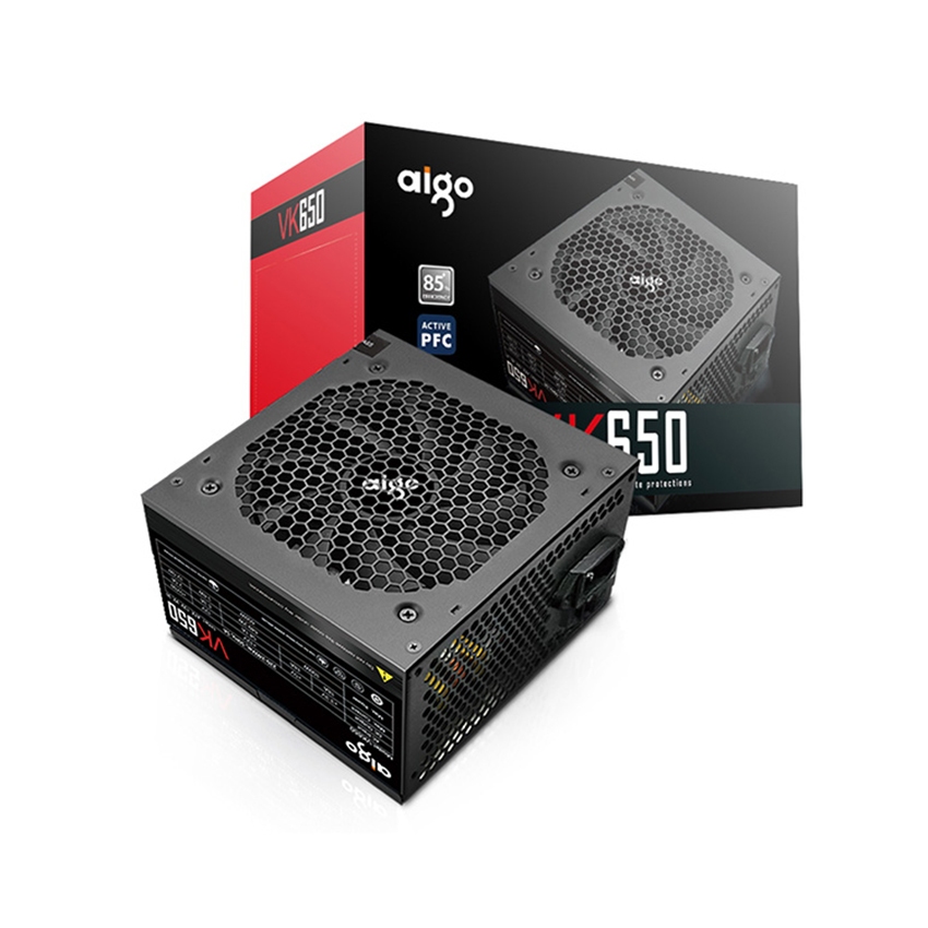 Nguồn máy tính AIGO VK650 - 650W (80 Plus/ Active PFC/ Single Rail ...