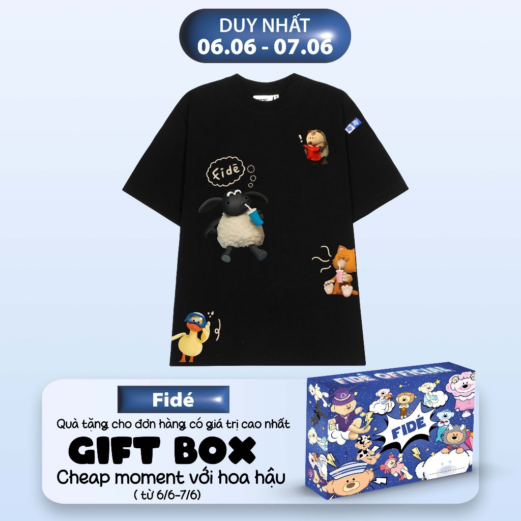 Áo thun CON CỪU FIDE phông trơn nam nữ cổ tròn FIDE SHAUN 15 | Shopee ...