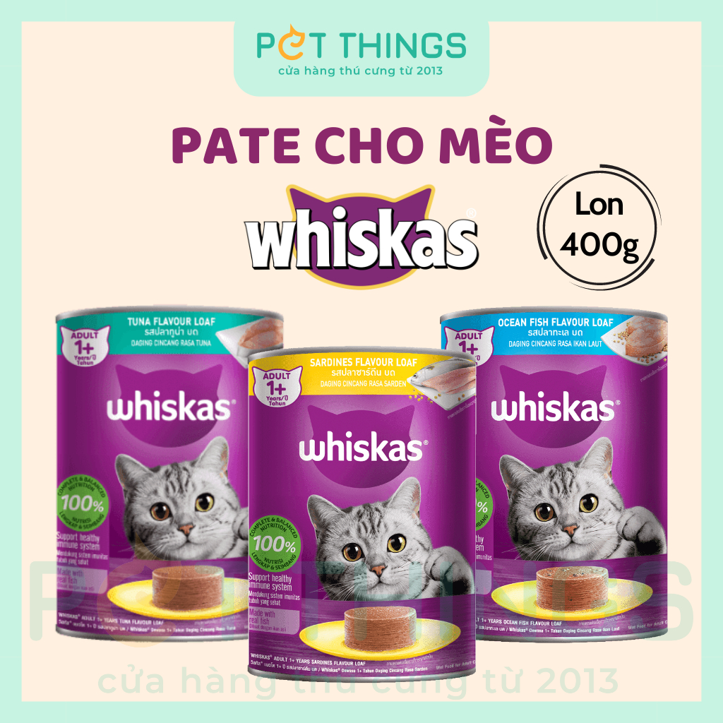 Pate Lon Cho Mèo Whiskas 400g | Shopee Việt Nam
