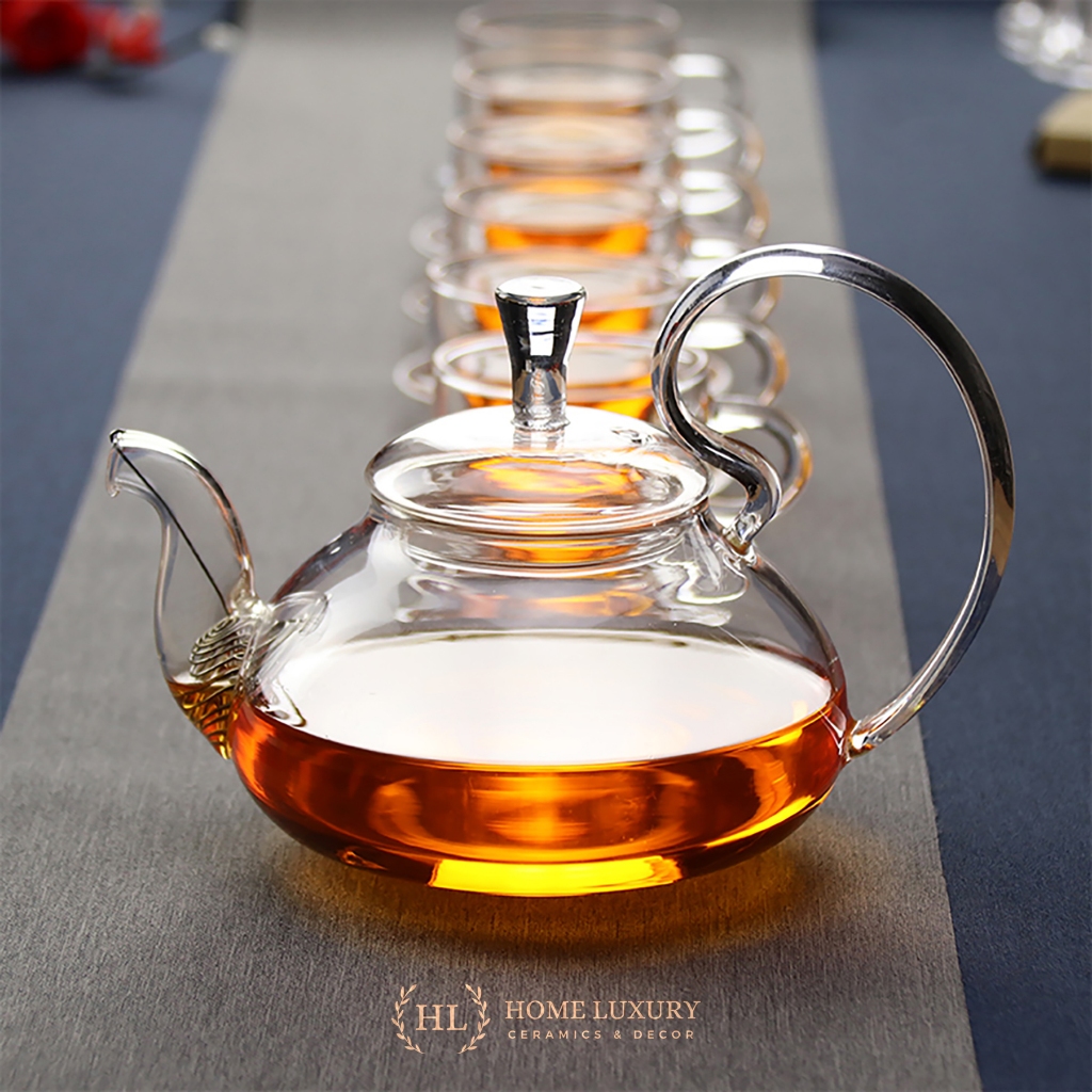(Tổng Hợp) Ấm pha trà tay gỗ - tay vồng | Ấm thuỷ tinh chịu nhiệt độ ...