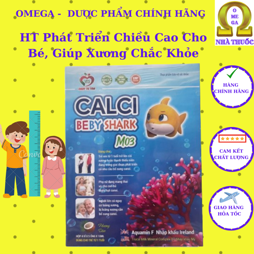 Calci Beby Shark M03 (HD 2026)- Với Canxi từ tảo biển Giúp phát triển ...