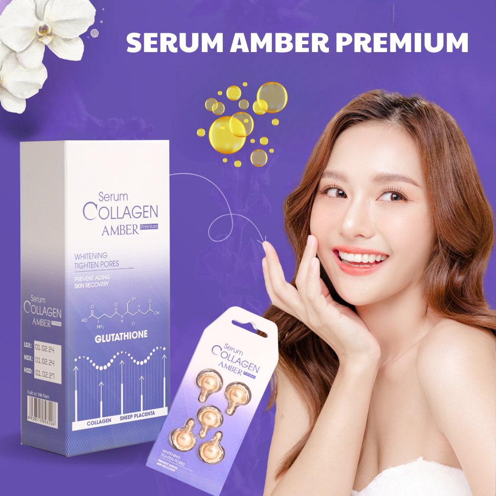 Serum Amber Premium, Serum hỗ trợ trắng da, căng mịn, se khít lỗ chân ...