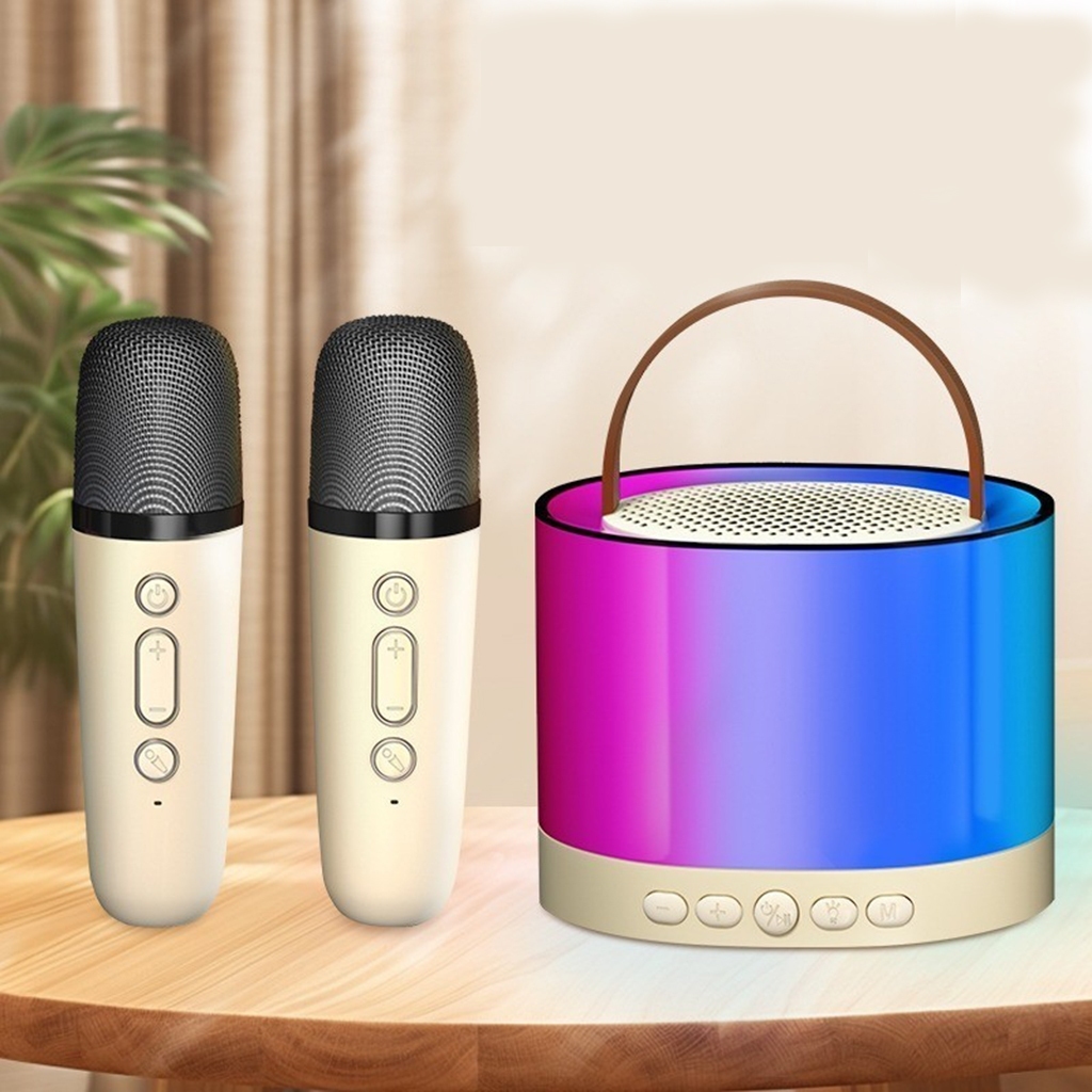 (HỎA TỐC) Loa Bluetooth Karaoke Mini K52 kèm 2 micro không dây, Nhỏ Gọn ...