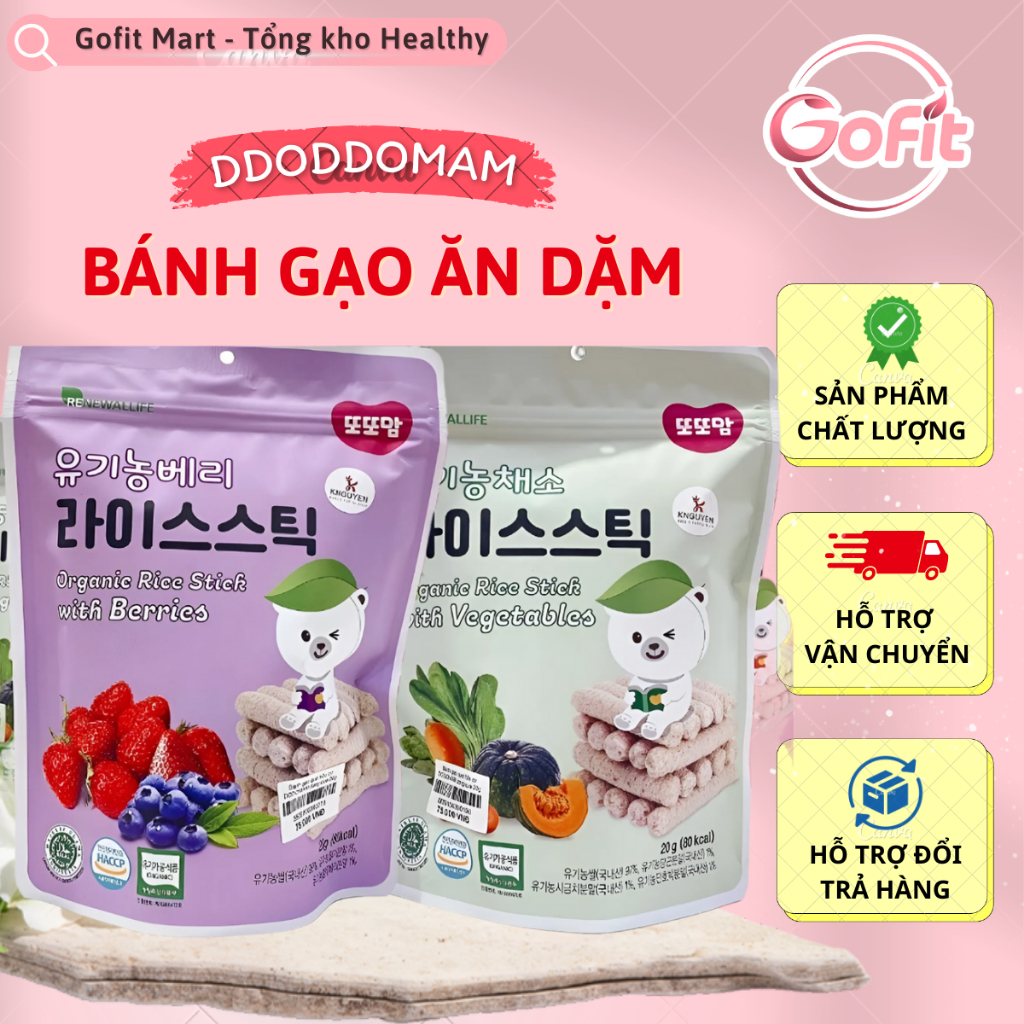 Bánh Gạo, Snack Hữu Cơ Ăn Dặm Ddoddomam 20g - Hàn Quốc | Shopee Việt Nam