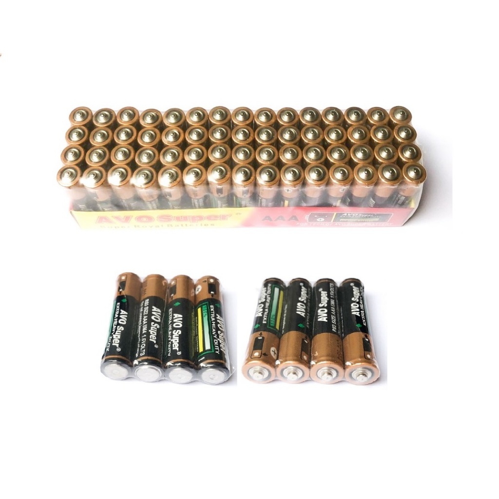 Pin Tiểu Nhỏ AAA (3A, Pin Đũa) Lốc 60 Viên AVO Megareel 1.5V | Shopee ...