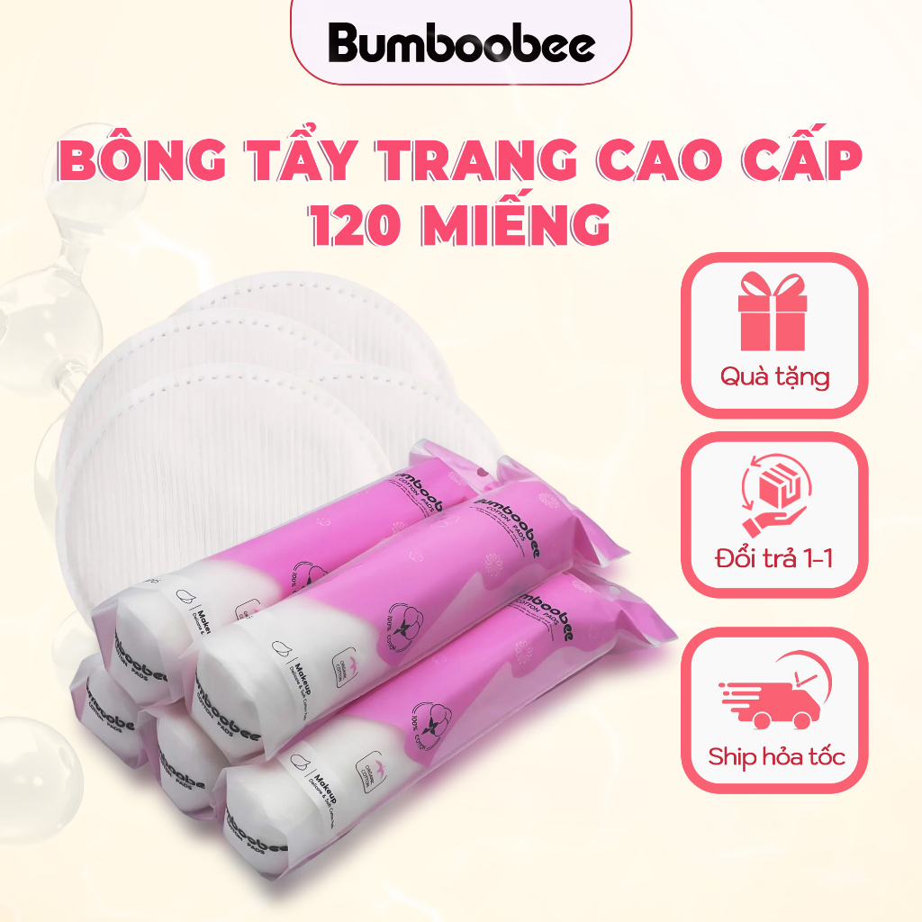 Bông Tẩy Trang 222 Miếng Bumboobee Tẩy Trang Bông Cotton Mềm Mịn Dai ...
