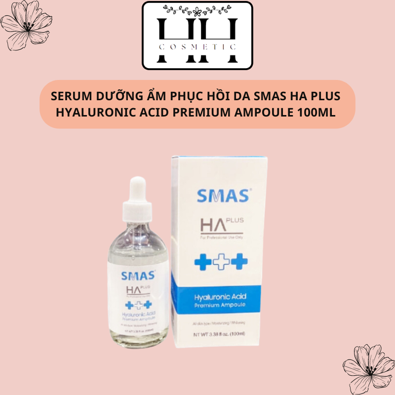 SERUM SMAS DƯỠNG ẨM PHỤC HỒI DA HA PLUS HYALURONIC ACID PREMIUM AMPOULE 100ML | Shopee Việt Nam