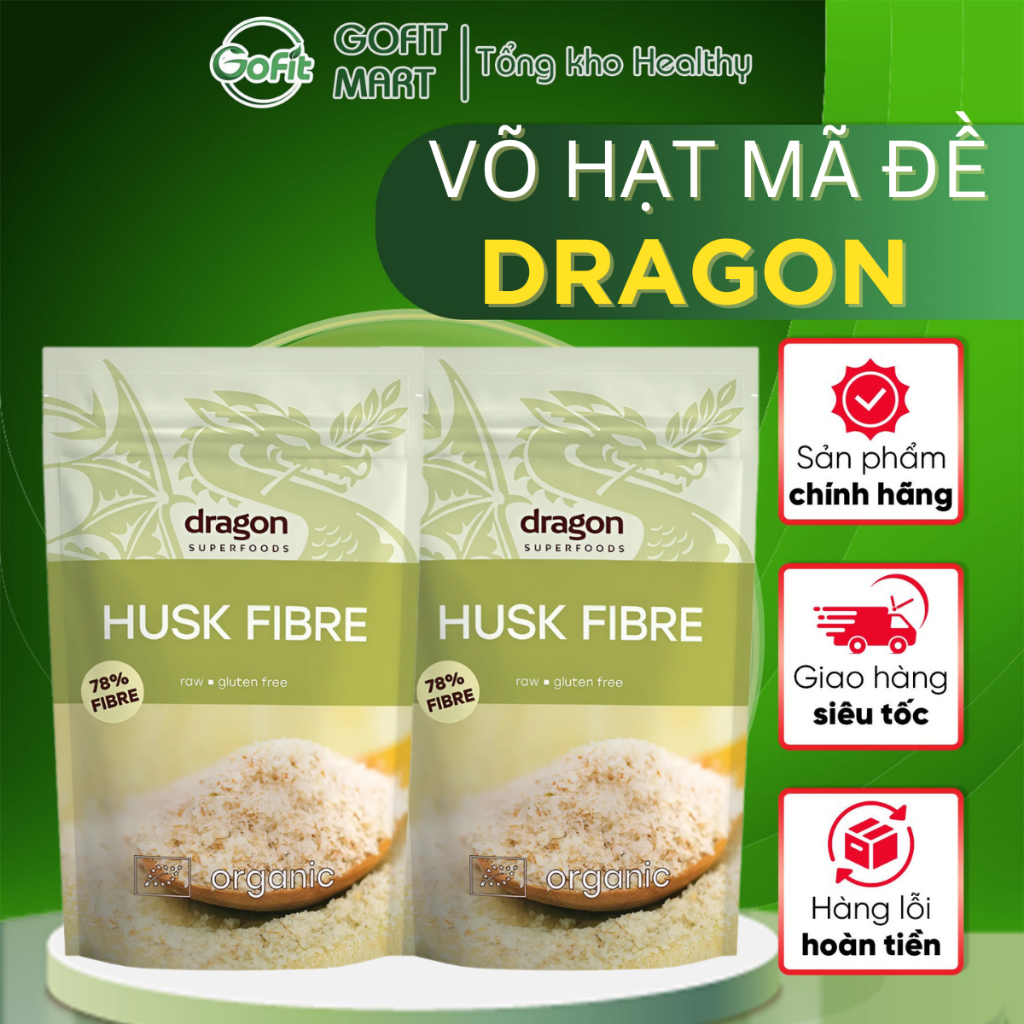 Vỏ Hạt Mã Đề Hữu Cơ 150g Dragon Superfoods Organic Husk Fibre | Shopee ...