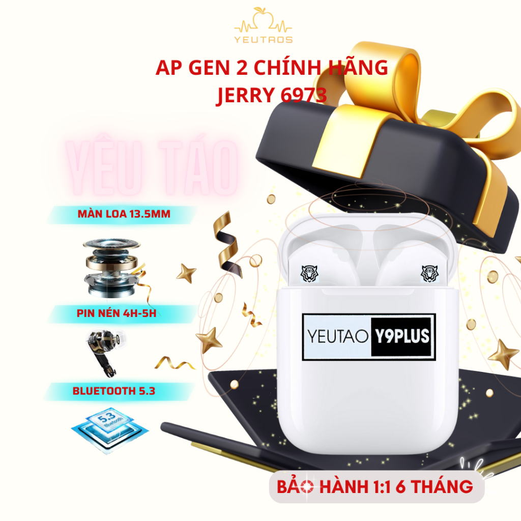 Tai Nghe Chính Hãng JERRY Gen 2-Chip 6973, KẾT NỐI IOS17,Đổi Tên Định ...